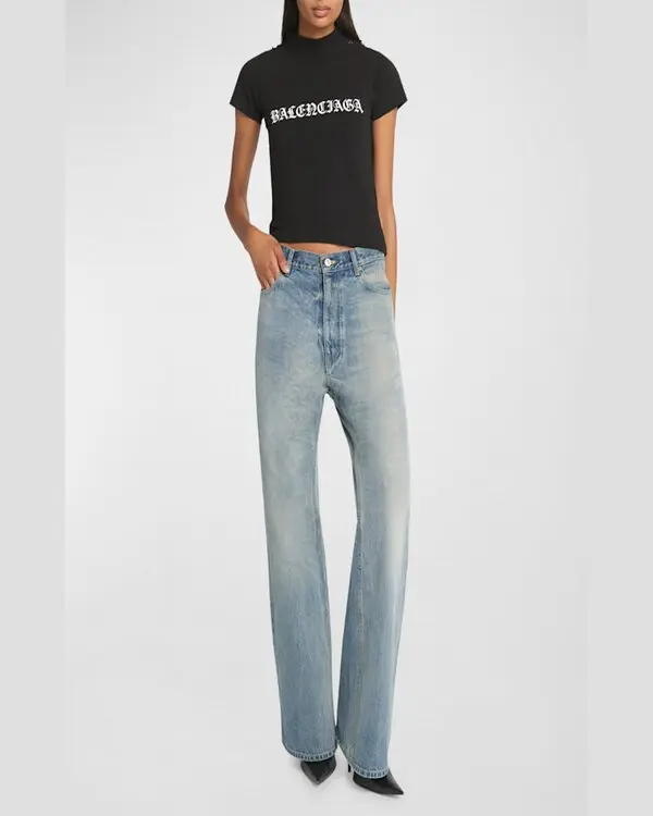 Balenciaga Flared Selvedge Denim Pants - 6379 Outback Blue